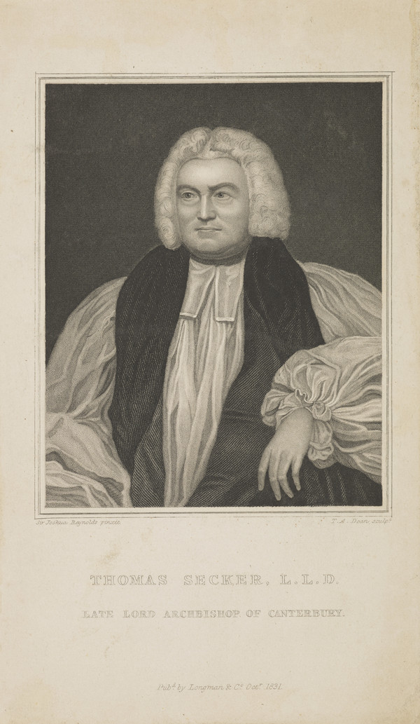 Thomas Secker, 1693 - 1768. Archbishop of Canterbury by Thomas Anthony ...