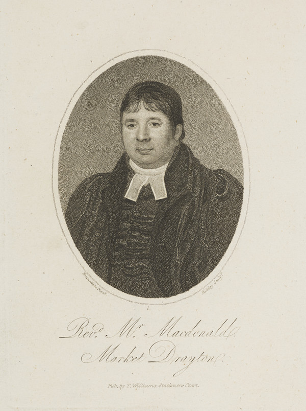 Rev. Macdonald, active 1814. Market Drayton by William Ridley ...