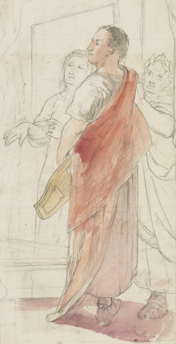 A Man Holding a Lyre. Study for the Painting 'AD 100' by William Bell ...