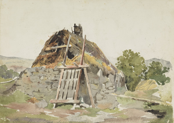Interior of a Highland Bothy [Verso: Exterior of a Highland Bothy] by ...