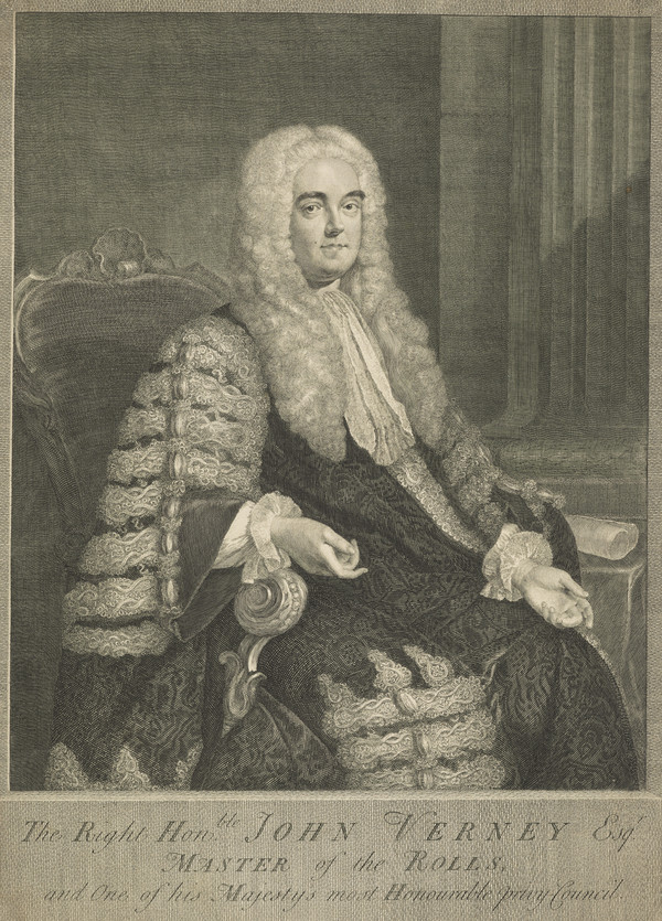 The Right Honourable John Verney, 1699 - 1741. Master of the Rolls by ...