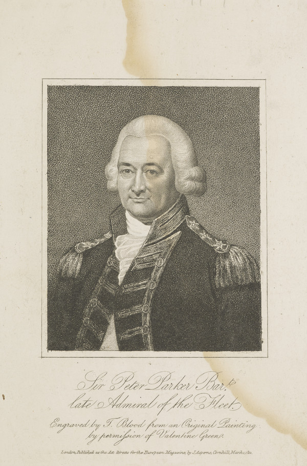 Sir Peter Parker, 1721 - 1811. Admiral by Thomas Blood | National ...