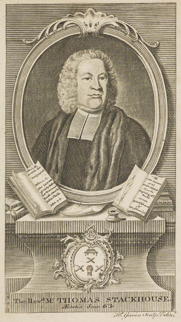 Rev. Thomas Stackhouse, 1677 - 1752. Theologian by Hector Gavin ...