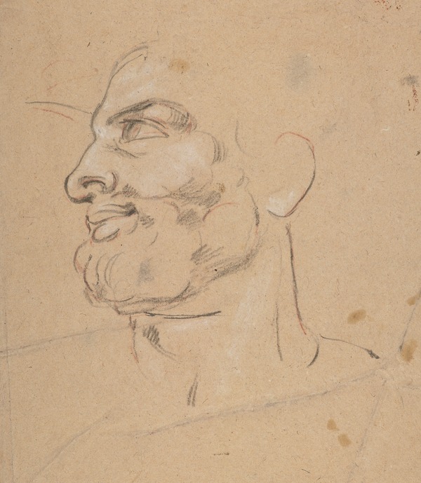 Study of the Head of Anacreon for the Painting 'Sappho and Anacreon ...