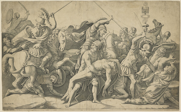 The fight over the body of Patroclus by Diana Scultori | National ...