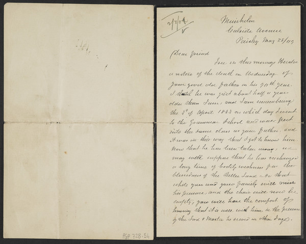 Handwritten Letter to John Findlay, Kiomory, Arran | National Galleries ...