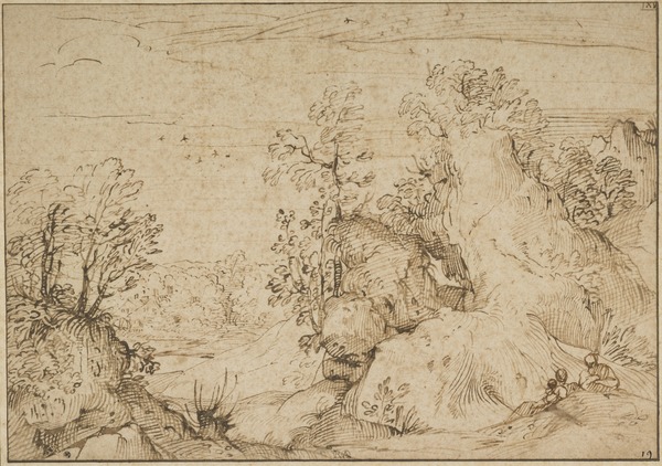 River Landscape with a 'Rest on the Flight to Egypt' by Agostino ...