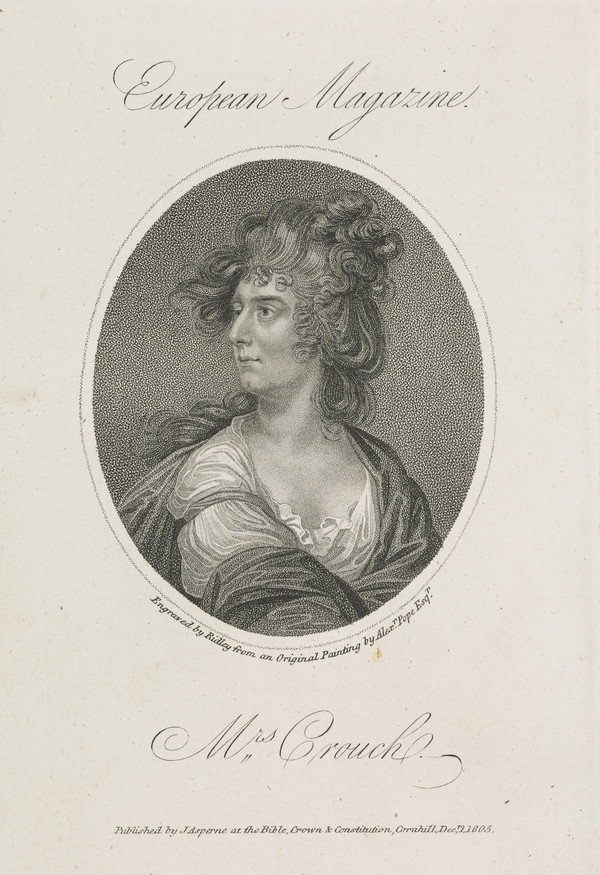 Anna Maria Crouch (née Phillips), 1763 - 1805. Vocalist and actress (in ...