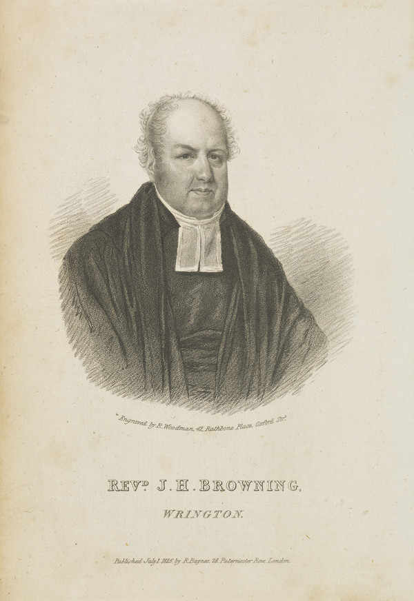 Rev. Joseph Browning, active 1810 - 1818. Minister at Macclesfield and ...