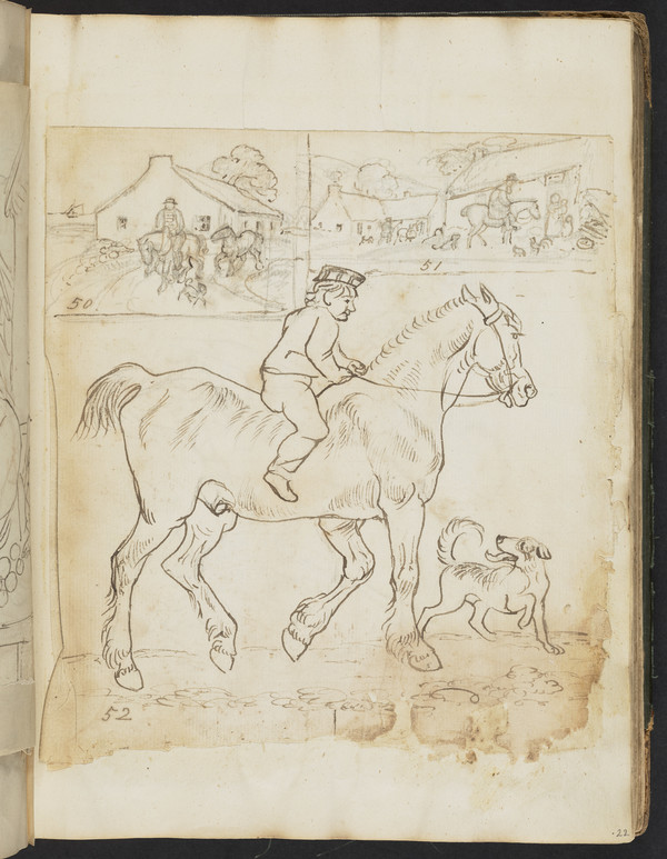 Three drawings of figures on horseback by James Howe | National ...