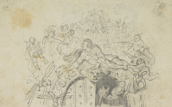 A Man Tormented by Fairies. Study for a Wood Engraving by William Bell ...