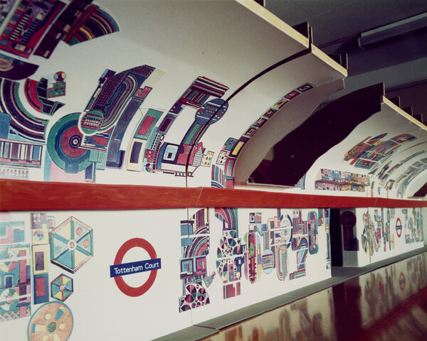 Colour print of model for Tottenham Court Road mosaics: with incised ...