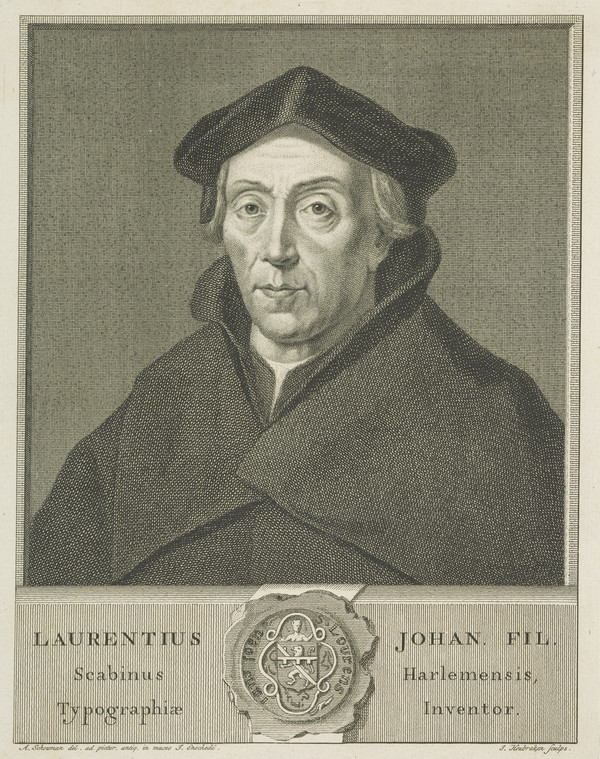 Laurens Janszoon Coster, 1370 - 1440. Dutch inventor of Printing by ...