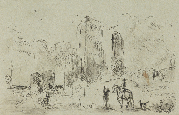 Figures and a horse by a ruin by Sir John James Stuart | National ...