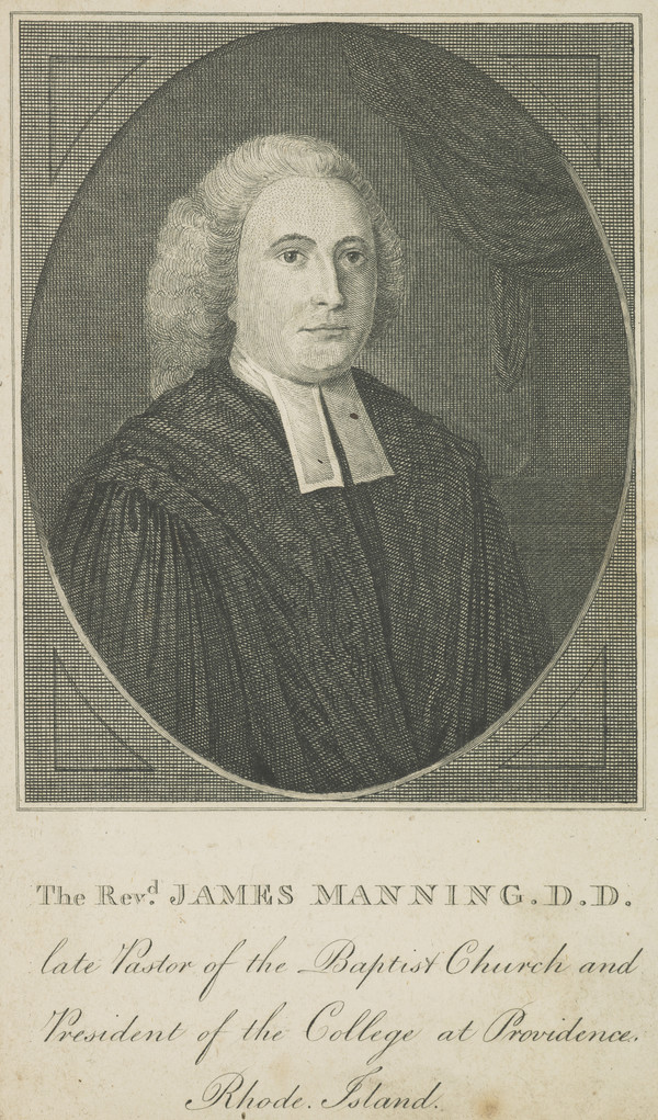 Rev. James Manning. President of the College at Providence, Rhode ...