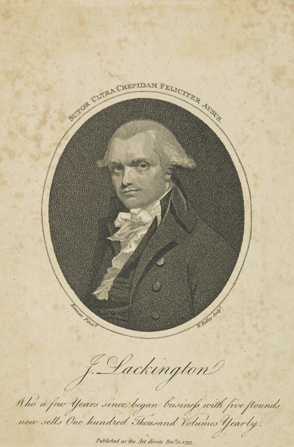 James Lackington, 1746 - 1815. Bookseller by William Ridley | National ...