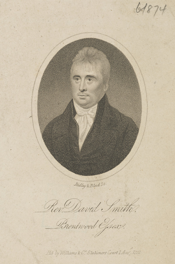 Rev. David Smith, active 1799 - 1844. Minister at Brentwood, Essex by ...