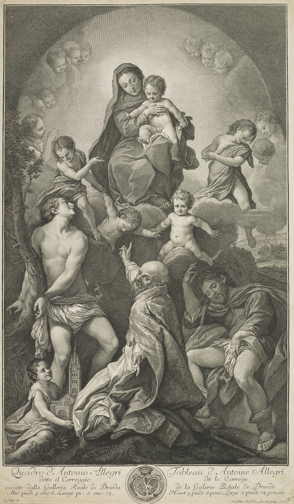 Virgin and Child with Saint Sebastian etc.Madonna and Child with Sts Sebastian, Gimignano and ...