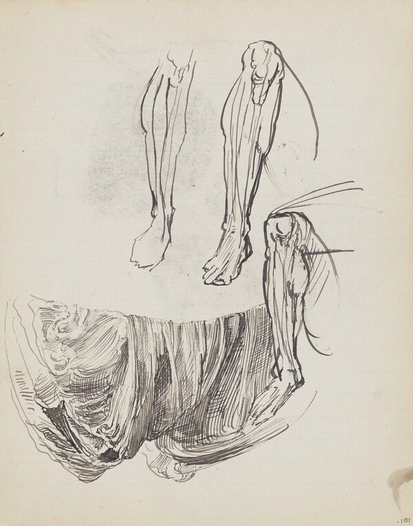 Sketches of legs and a study of drapery by George Wilson | National ...