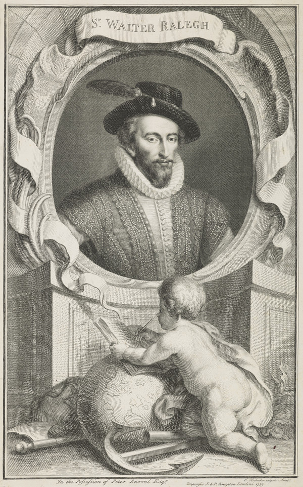 Sir Walter Raleigh, c 1552 - 1618. Naval commander by Jacobus Houbraken ...