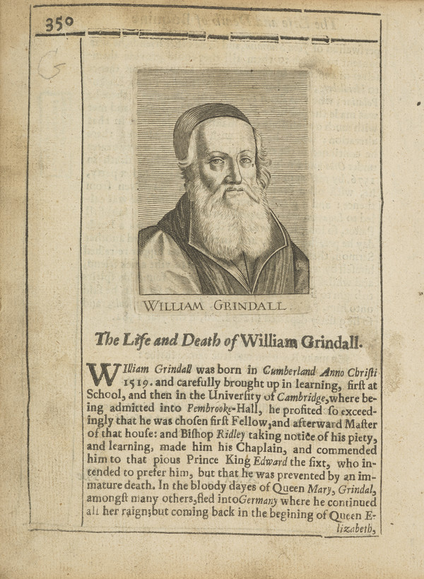 William Grindal, d. 1548. Hellenist; tutor to Queen Elizabeth of ...