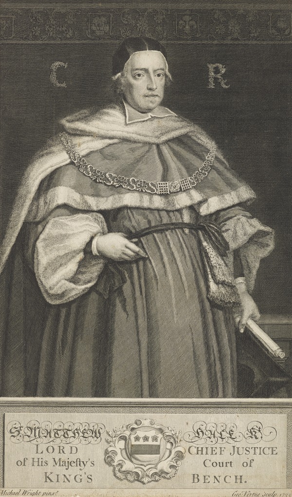 Sir Matthew Hale, 1609 - 1676. Chief Justice of England by George ...