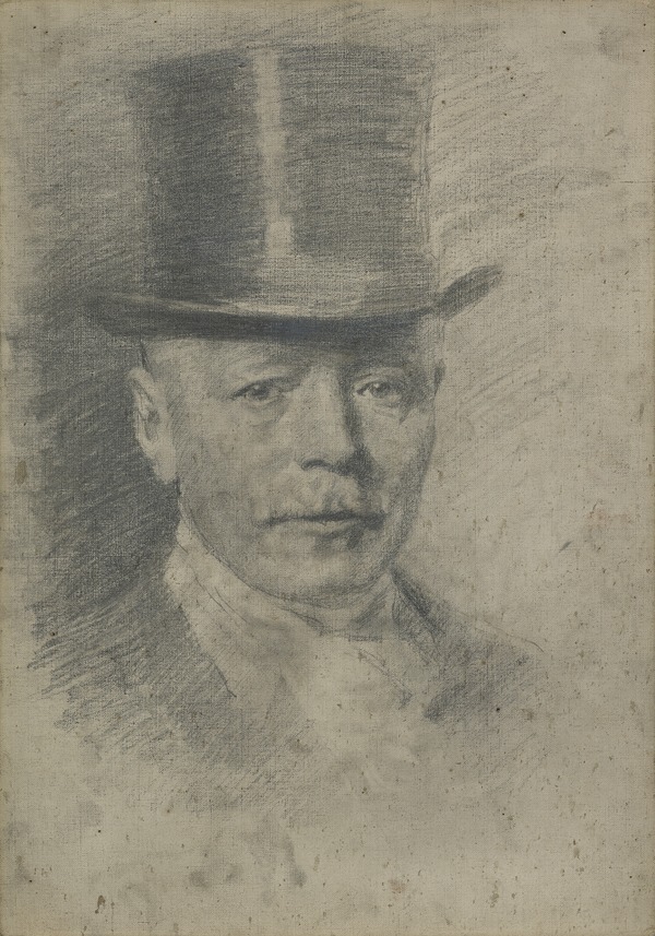 Head of a Man Wearing a Top Hat (possibly Frank J. Usher) by Sir James ...