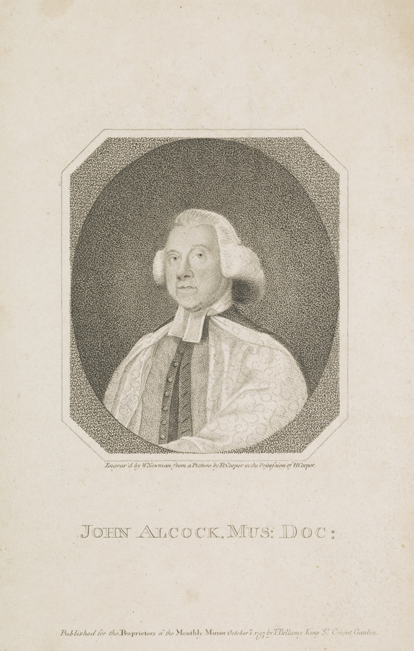 John Alcock, 1740 - 1791. Organist and composer by W. Newman | National ...