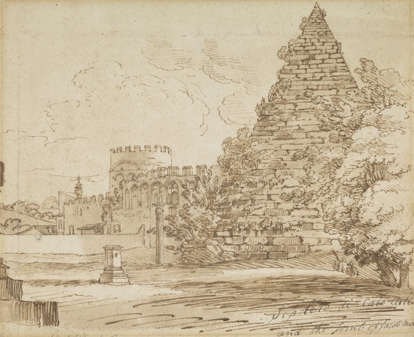 The Pyramid of Caius Cestius and the Tomb of Jacob More in Rome by ...