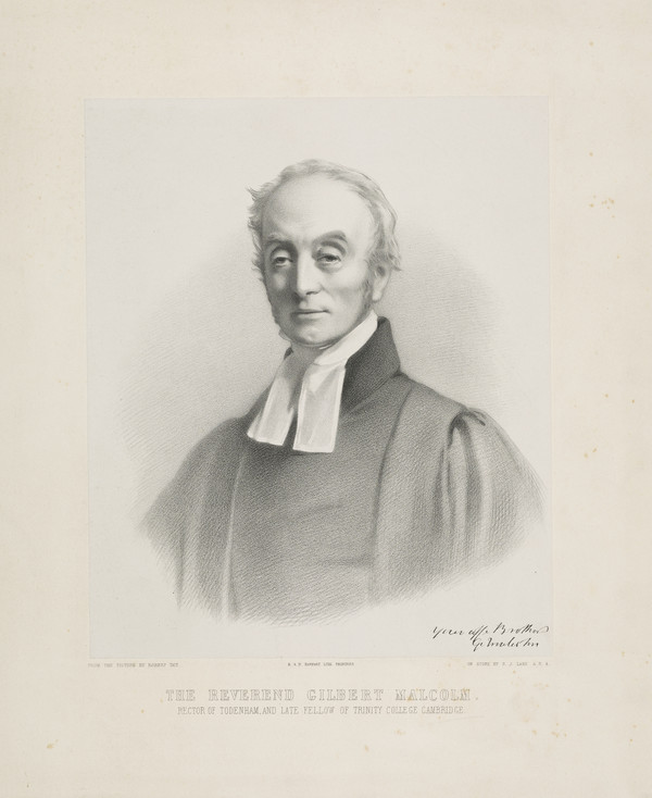Rev. Gilbert Malcolm, 1776 - 1855. Rector of Todenham, Gloucester by ...