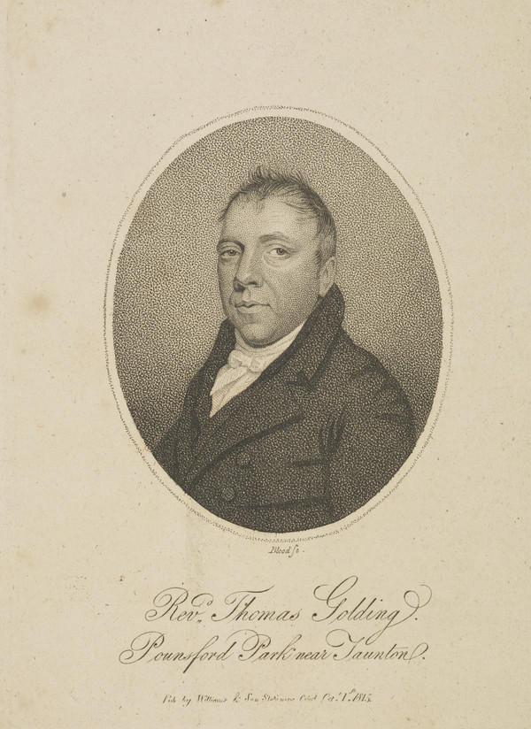 Rev. Thomas Golding, active 1808 - 1827. Minister at Poundsford Park ...
