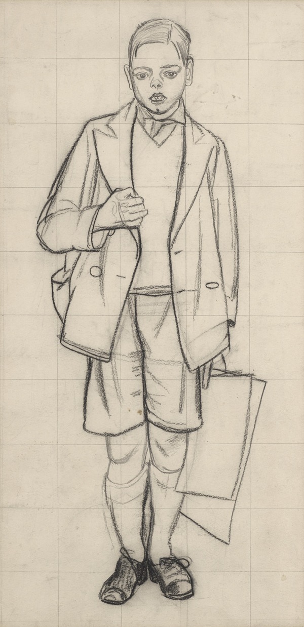 Schoolboy with satchel & papers by James Cowie | National Galleries of ...