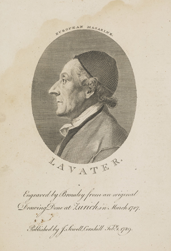 John Casper Lavater, 1741 - 1801. Swiss minister and poet by Bromley ...