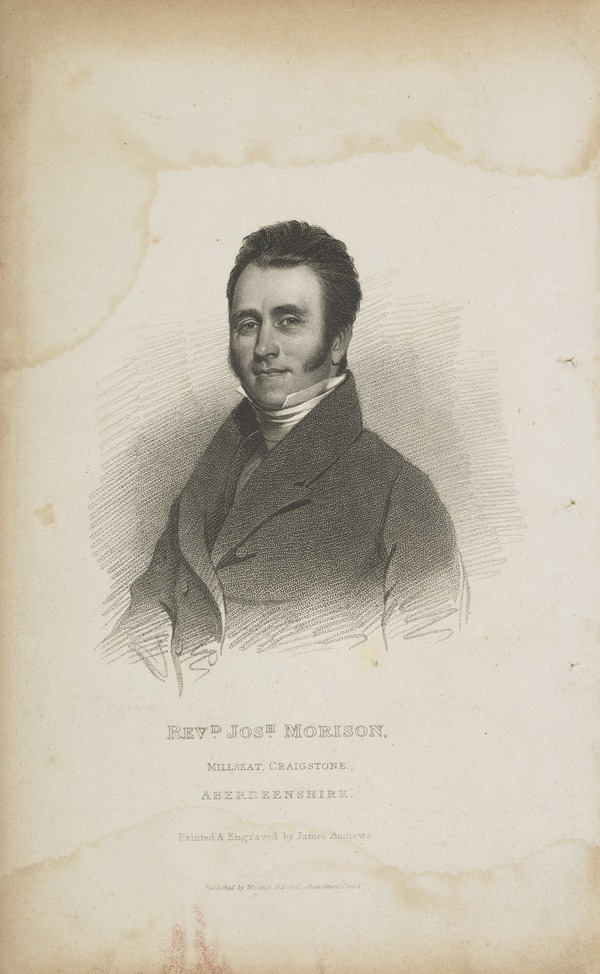 Rev. Joseph Morrison, active 1853 - 1854. Independent minister at ...