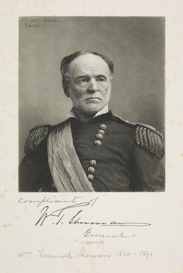 William Tecumseh Sherman, 1820 - 1891. U.S. general-in-chief by Charles Schlecht or Sclecht ...