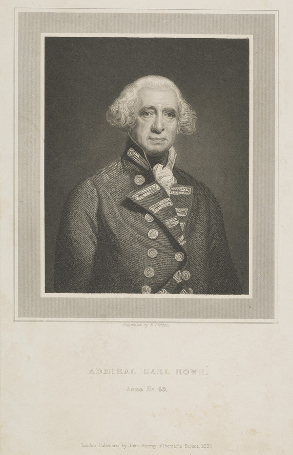 Richard, Earl Howe, 1726 - 1799. Admiral by Edward Francis Finden ...
