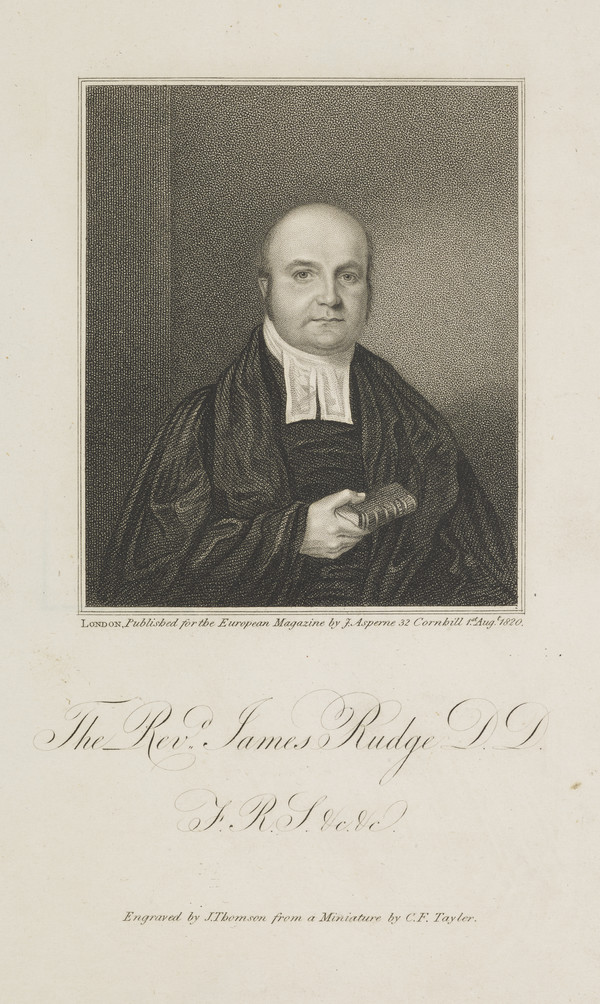 Rev. James Rudge, 1785 - 1852. Minister of St Anne's, Limehouse by J ...