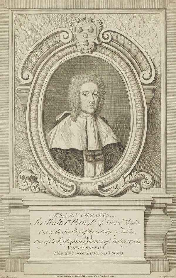 Sir Walter Pringle, Lord Newhall, c 1664 - 1736. Scottish judge by ...