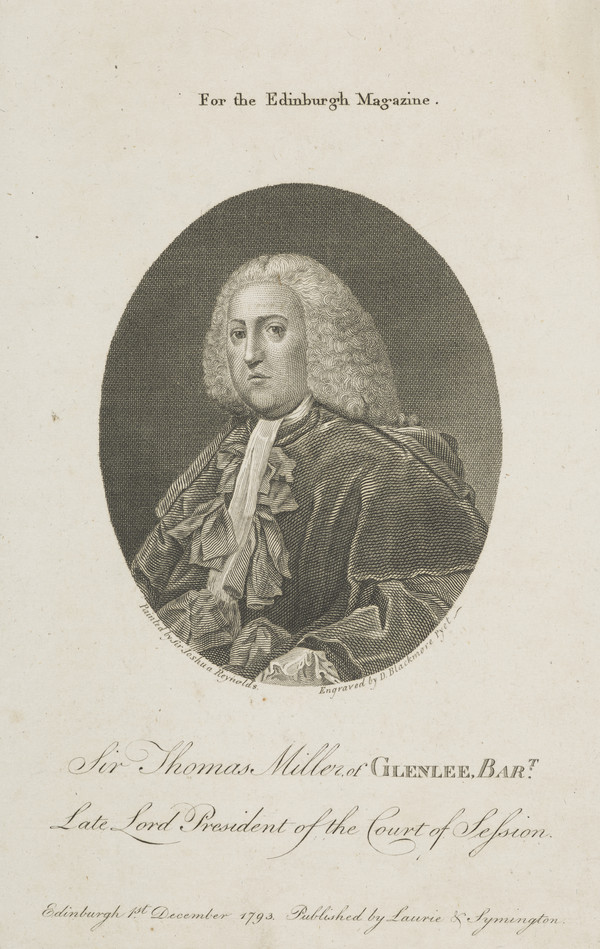 Sir Thomas Miller, Lord Glenlee, 1717 - 1789. Lord President of the ...