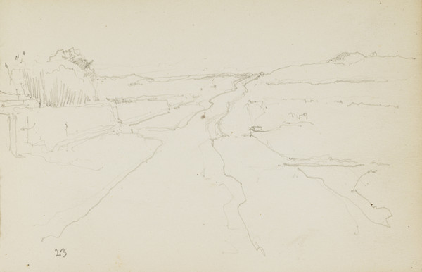 Sketch of river and surrounding landscape by James Paterson | National ...