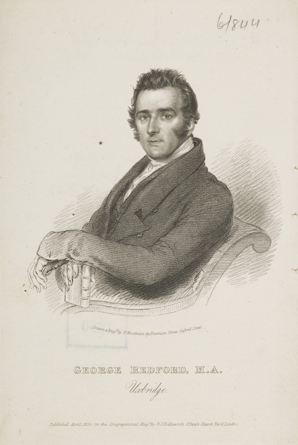 Rev. George Redford, 1785 - 1860. Congregational minister at Uxbridge ...