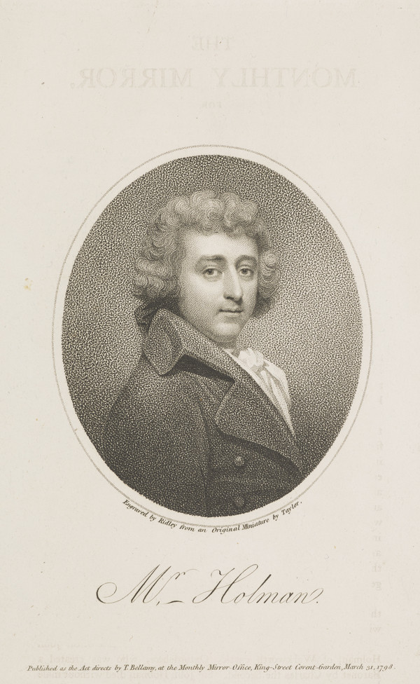 Joseph George Holman, 1764 - 1817. Actor and dramatist by Ridley ...