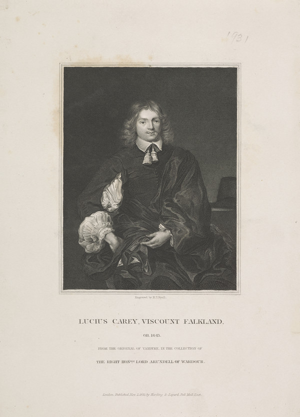 Lucius Cary, 2nd Viscount Falkland. c 1610 - 1643. Royalist by Henry ...
