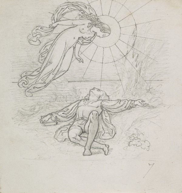 An Angel Appearing to a Sleeping Youth. Study for the Engraving ...