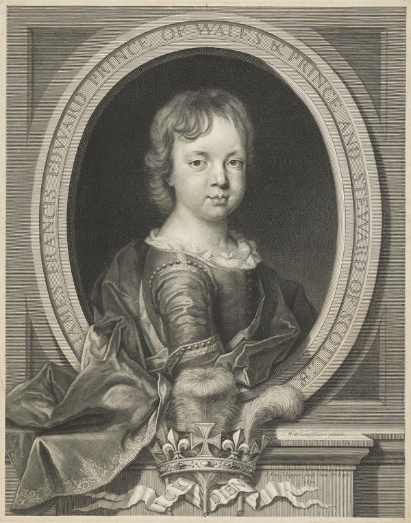 Prince James Francis Edward Stuart, 1688 - 1766. Son of James VII and ...