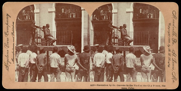 Execution by the Garrote in the Yard of the City Prison. Havana, Cuba ...