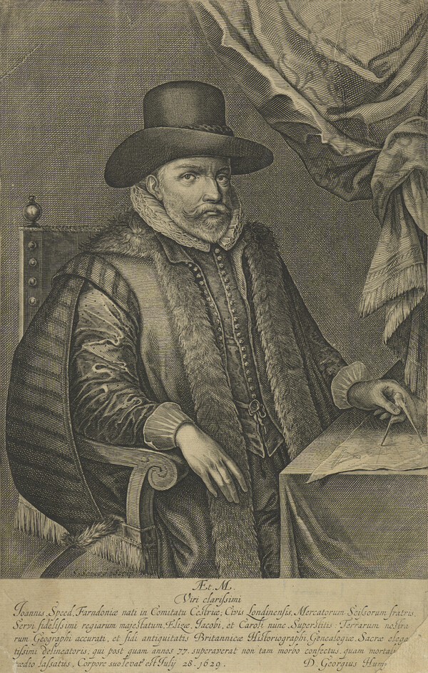 John Speed, c 1552 - 1629. Historian and map-maker by Salomon Savery ...