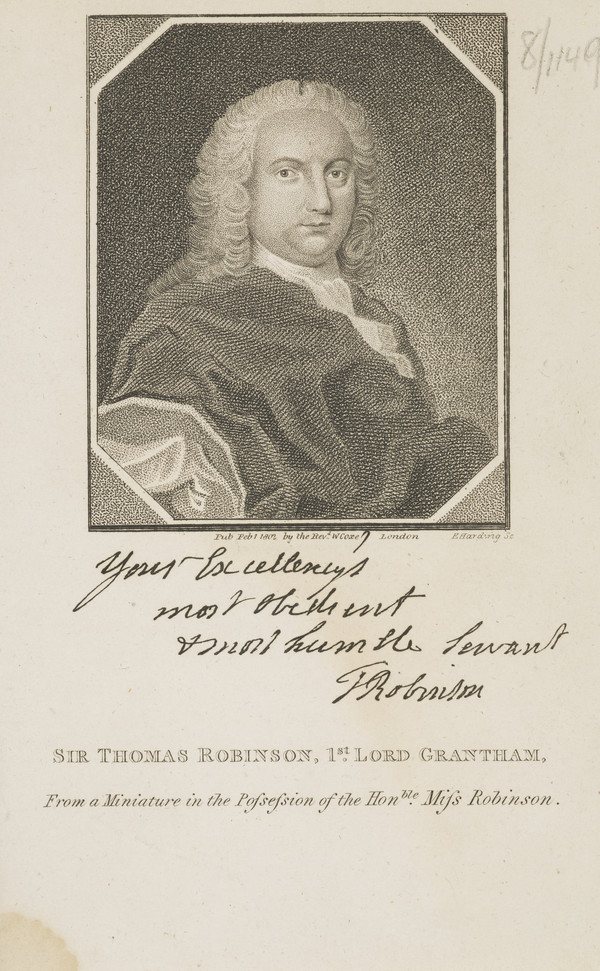 Sir Thomas Robinson, 1st Baron Grantham, 1695 - 1770. Diplomatist by ...
