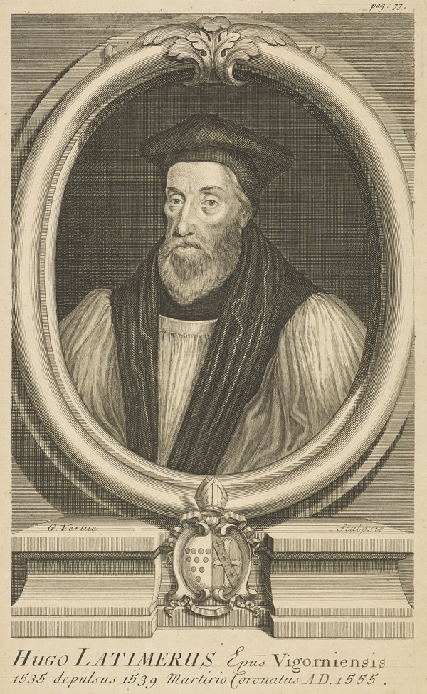 Hugh Latimer, c 1485 - 1555. Bishop of Worcester; Protestant martyr by ...