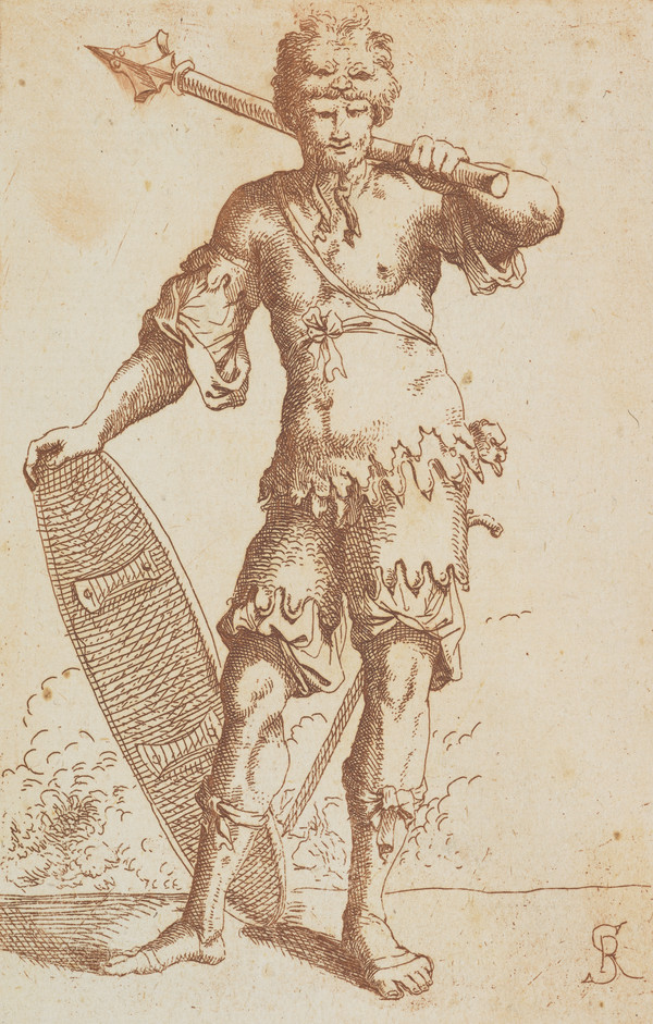 Soldier, En Face, Shouldering a Pike and Holding a Shield by Carlo ...